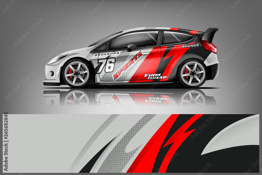 Car decal wrap design vector. Graphic abstract stripe racing background ...
