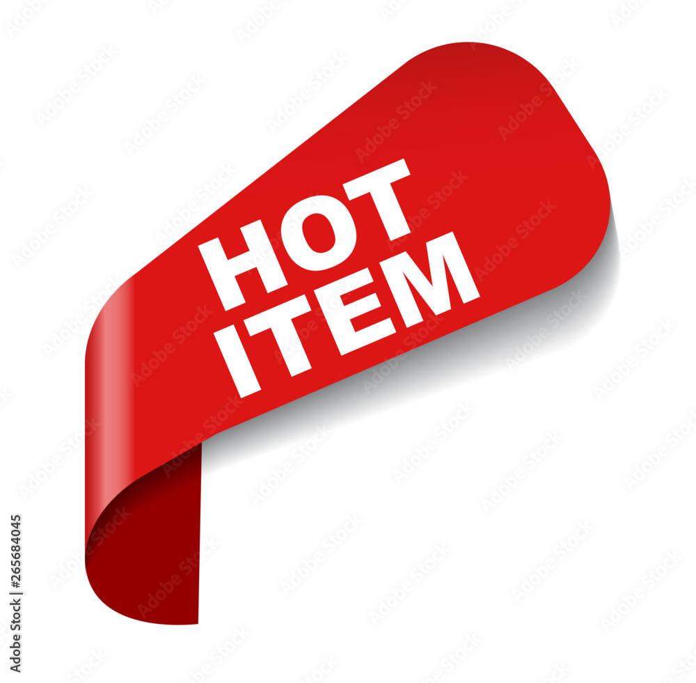 red vector banner hot item Stock Vector | Adobe Stock