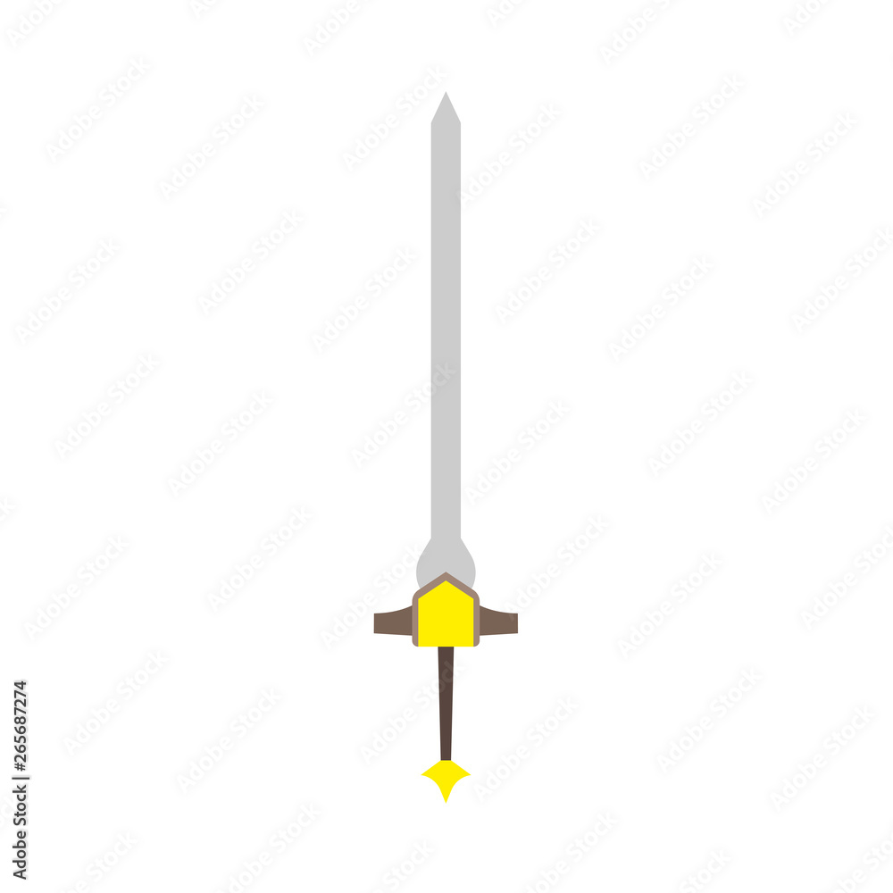 Longsword vector sharp cartoom magic king icon illustration. Medieval ...