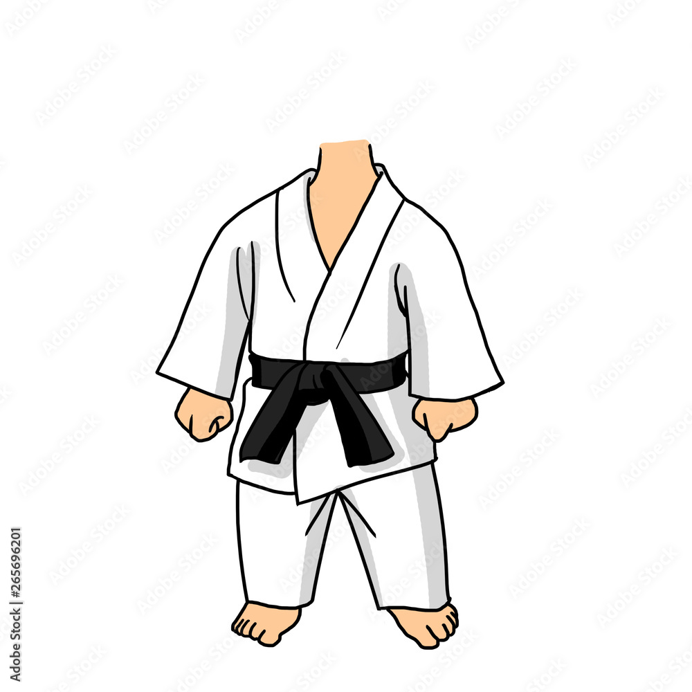 cartoon Karate fighter wearing a kimono Stock Illustration | Adobe Stock