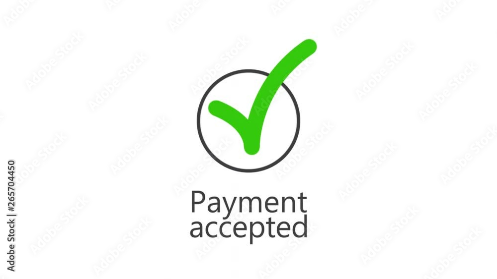 Vidéo Stock Payment accepted. Green check mark symbol. Animation ...