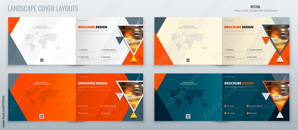 Brochure landscape template layout, cover design annual report ...