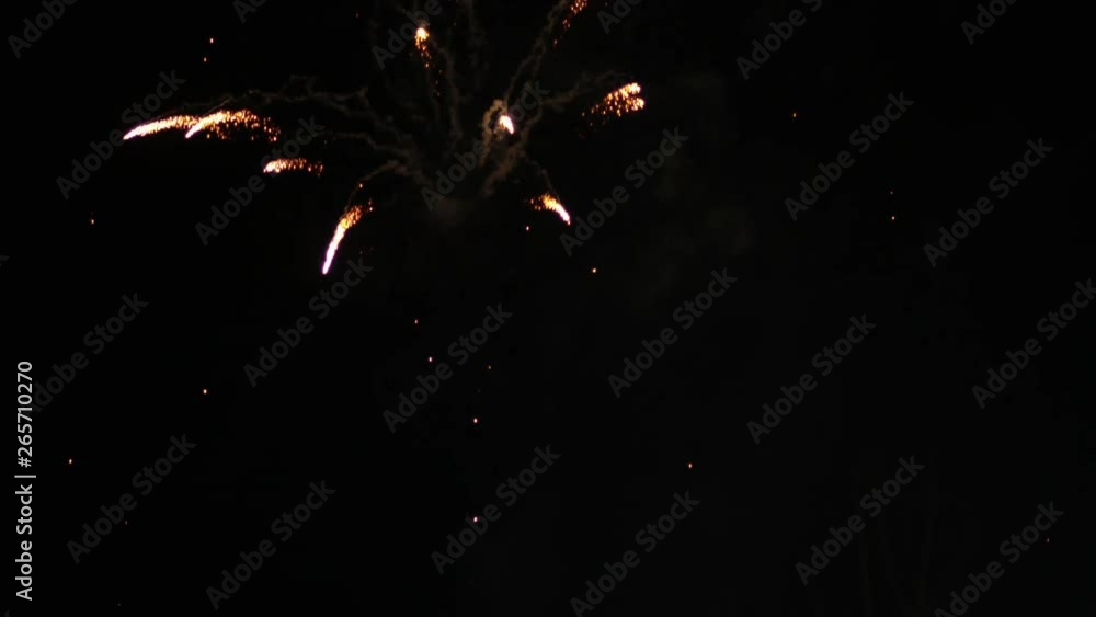 Smaller Firework Shooting into Sky and Exploding TILT UP Stock ビデオ ...