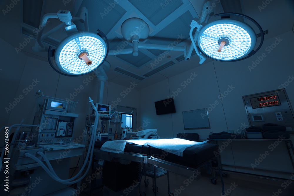 Poster Equipment and medical devices in modern operating room take with ...