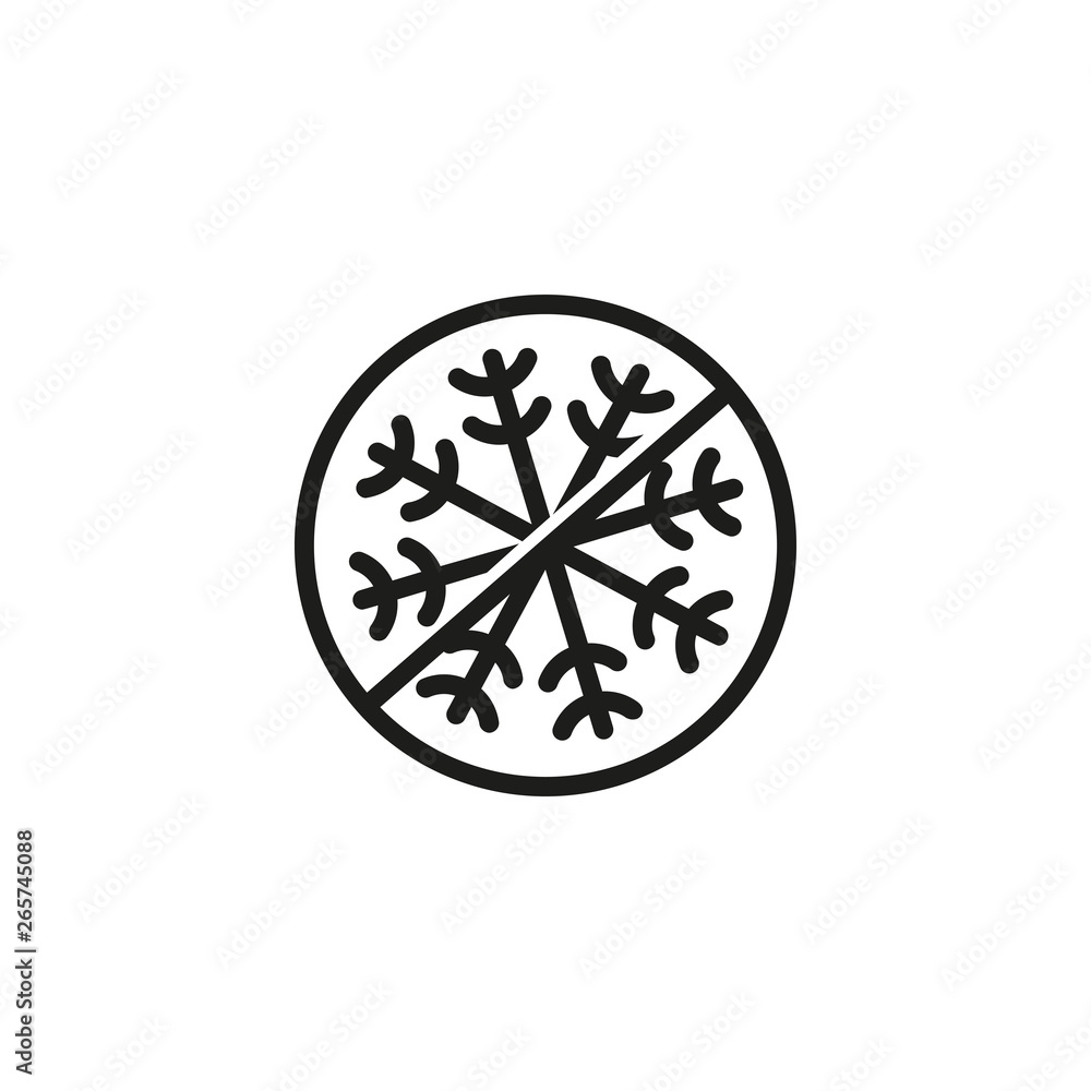 Not frozen food line icon. Do not freeze, refrigerator, no frost ...