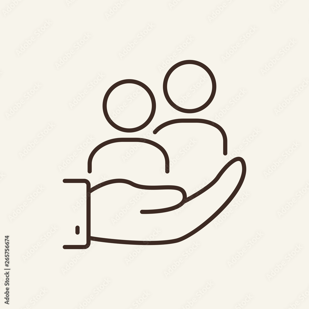 Care for employees line icon Stock Vector | Adobe Stock