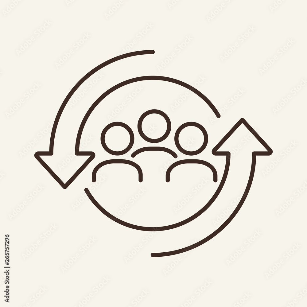 Personnel change line icon Stock 벡터 | Adobe Stock
