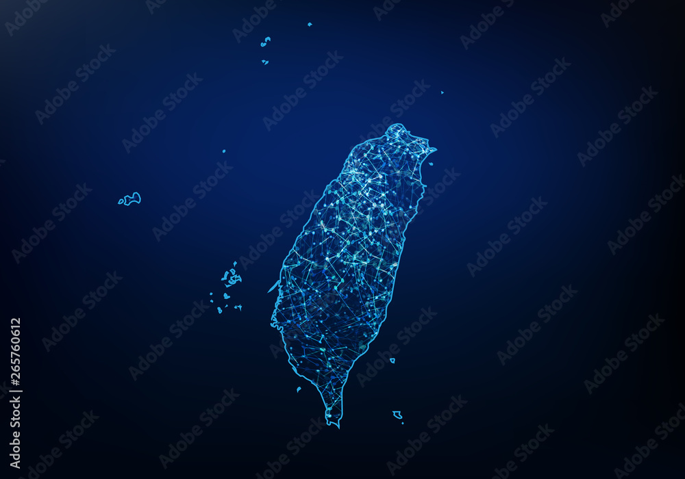 Abstract of taiwan map network, internet and global connection concept ...