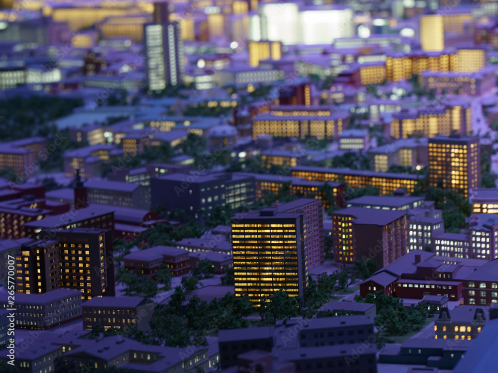The architectural Moscow Grand maket, layout of buldings, roads ...