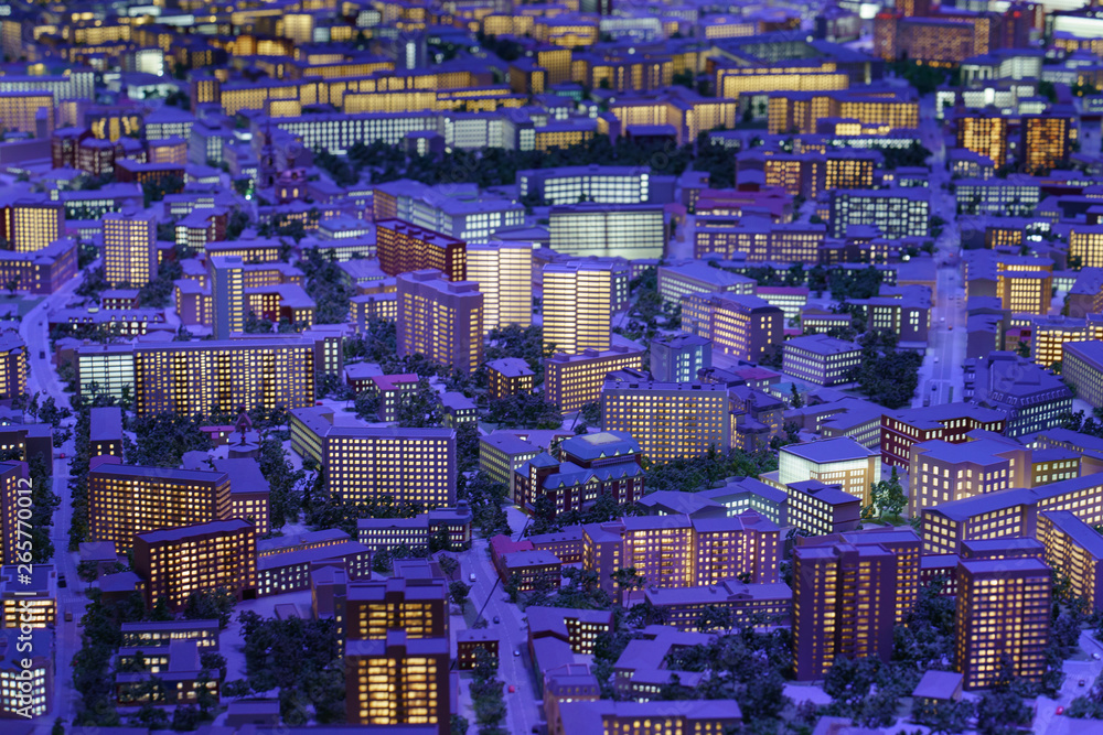 The architectural Moscow Grand maket, layout of buldings, roads ...