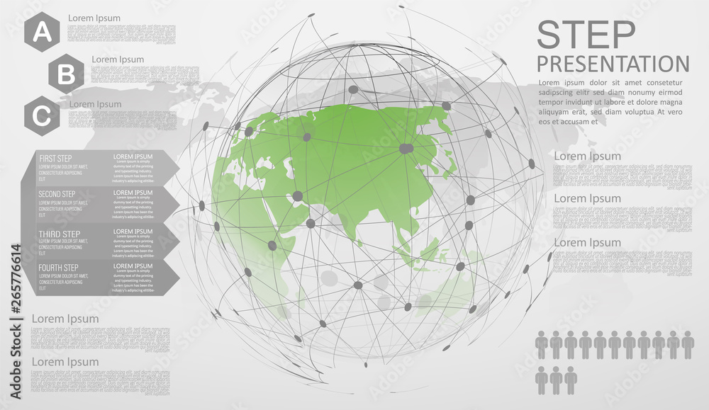 infographic Template for diagram gobal network connection. world map ...