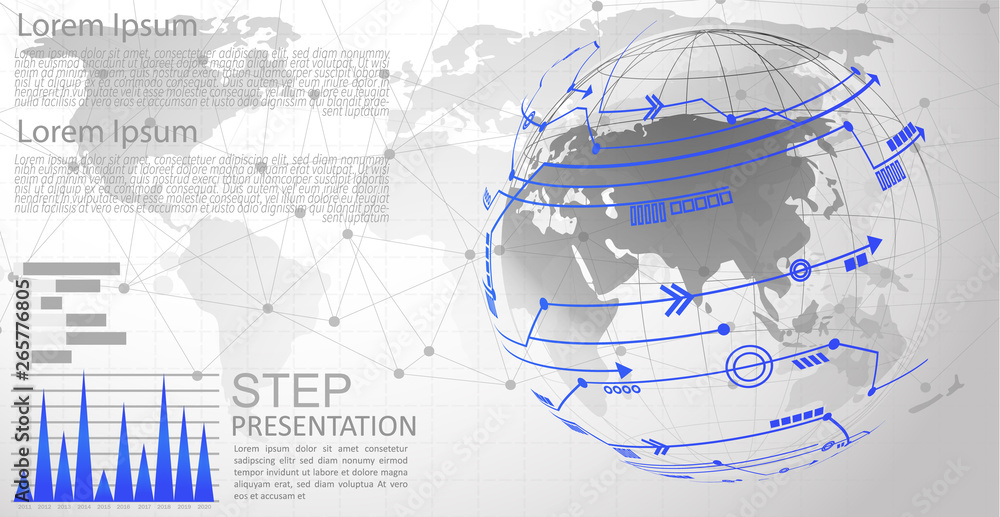 infographic Template for diagram gobal network connection. world map ...