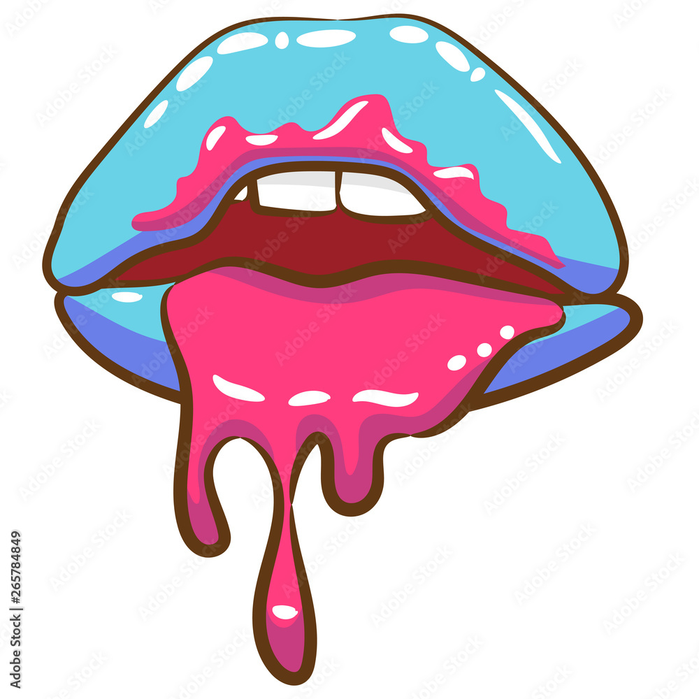 dripping lips vector Stock Vector | Adobe Stock