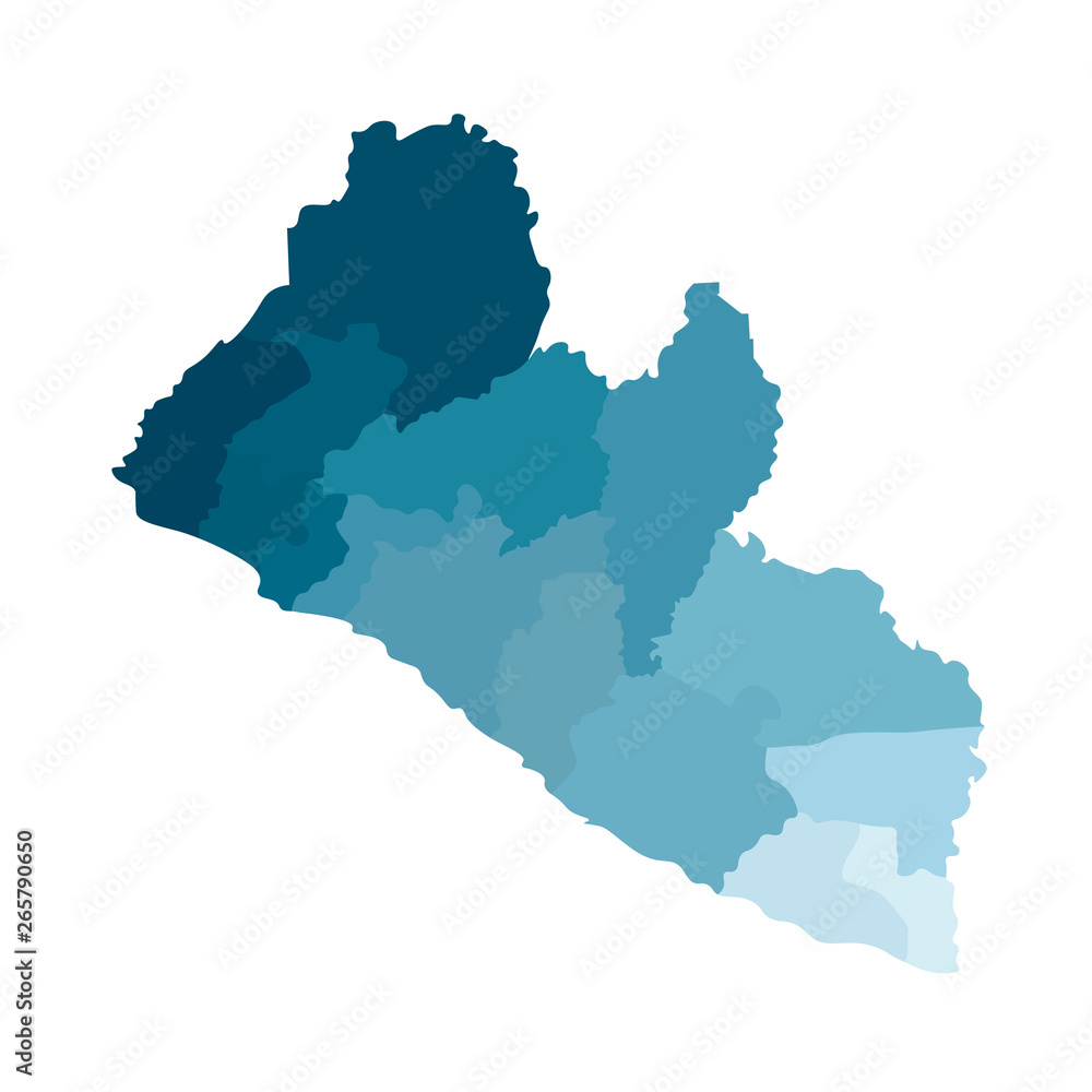 Vector isolated illustration of simplified administrative map Liberia ...