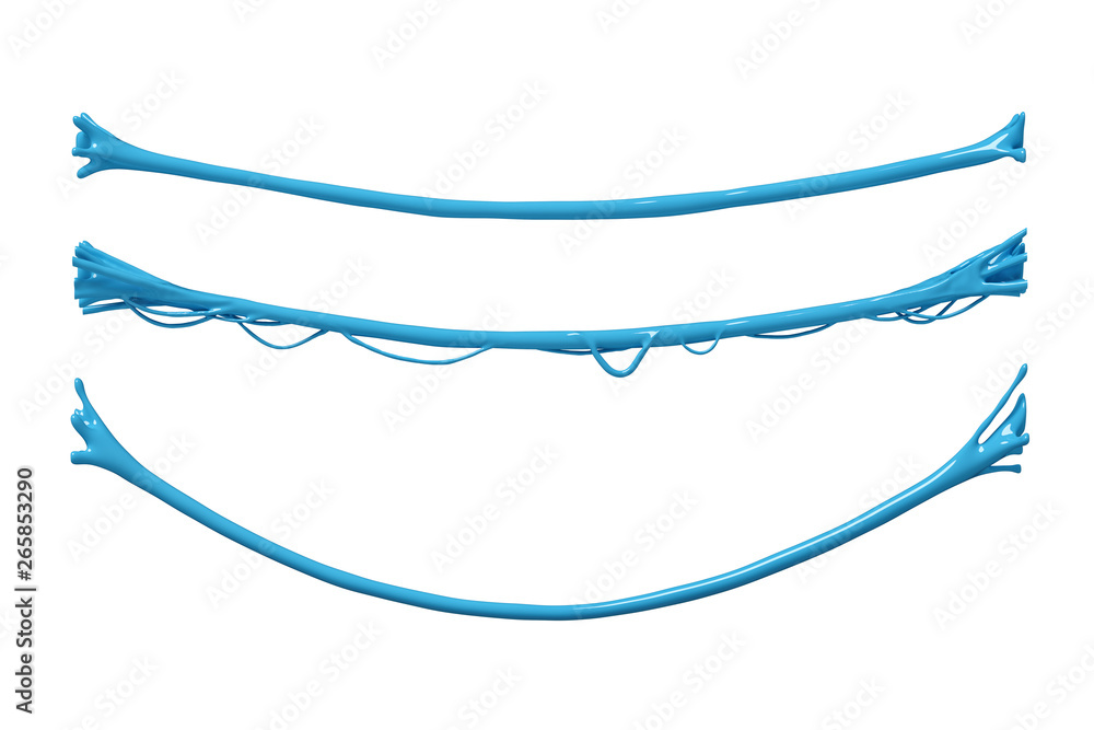 Poster 3d rendering of three blue sticky slime banners isolated on ...