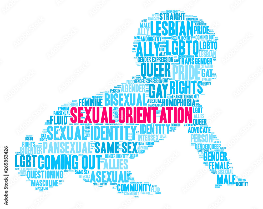 Sexual Orientation Word Cloud On A White Background Stock Vector