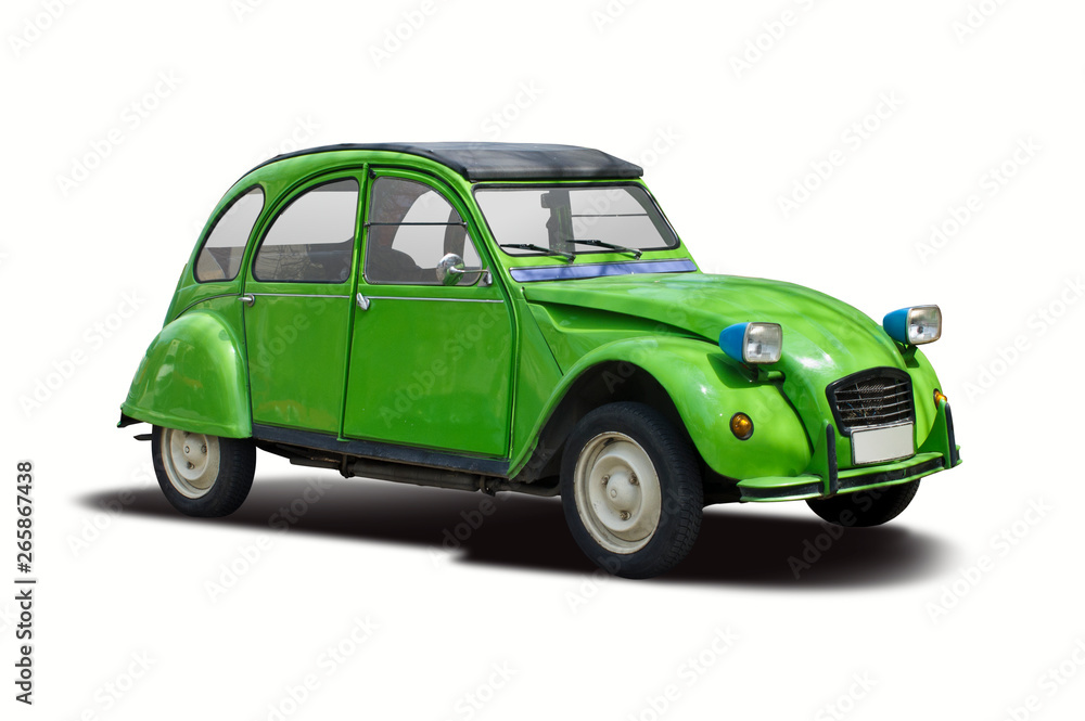 French classic car side view isolated on white Stock Photo | Adobe Stock