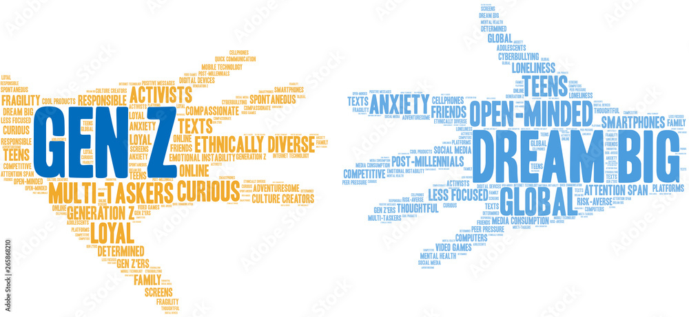 Gen Z Word Cloud on a white background. Stock Vector | Adobe Stock