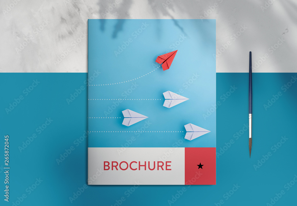 Blue and Red Brochure Stock Template | Adobe Stock