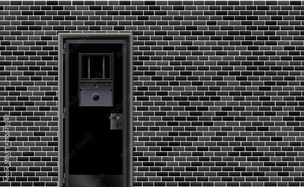 Trend european prison interior, dark background. Jail modern with metal ...
