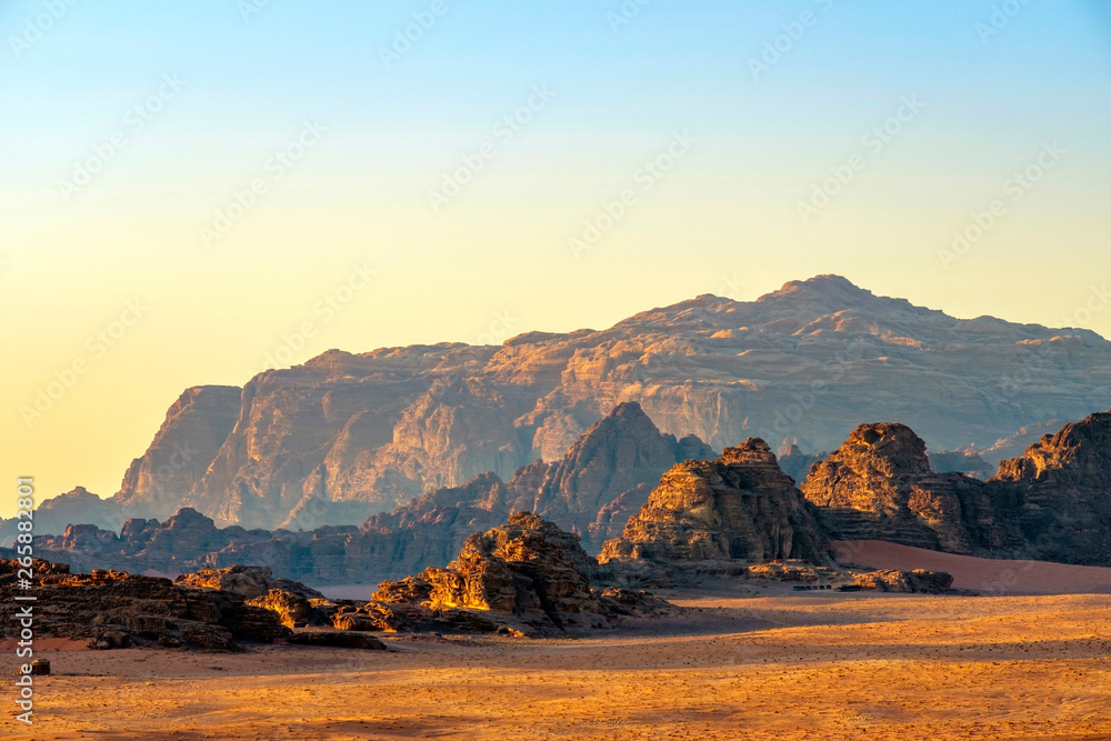 Jordan, Aqaba Governorate, Wadi Rum. Wadi Rum Protected Area, UNESCO ...