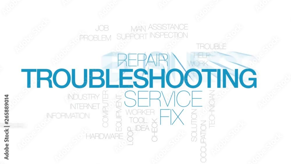 Troubleshooting animated word cloud. Kinetic typography. vídeo do Stock ...
