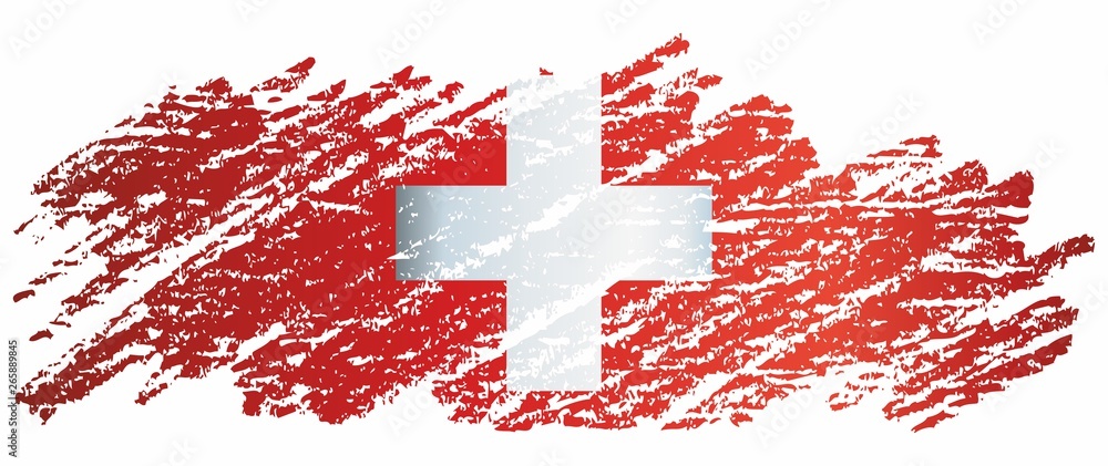 Flag of Switzerland, Swiss Confederation. Template for award design, an ...