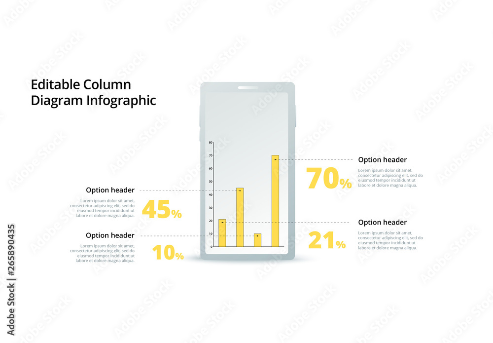 Bar Graph in Smartphone Infographic Stock Template | Adobe Stock