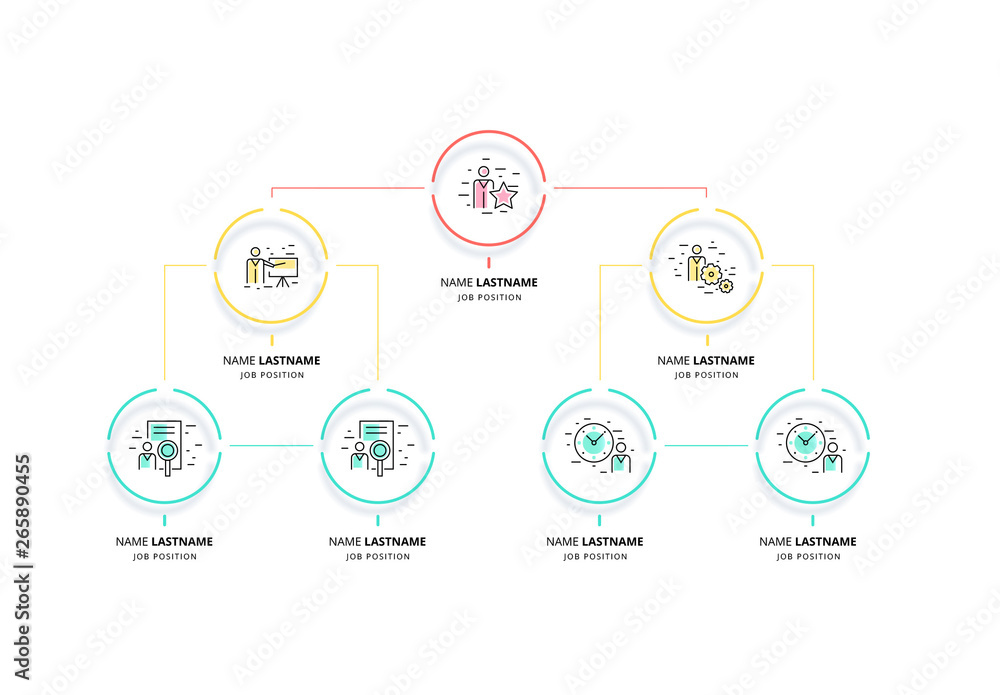 Organization Chart Infographic with Icons Stock Template | Adobe Stock