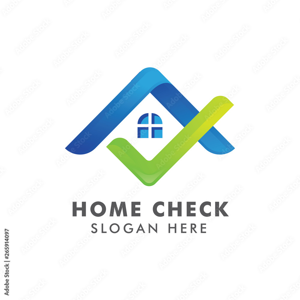 Home Logo Template with check mark. Logo for real estate agency. check ...