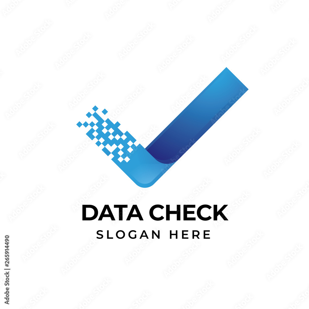 check tech logo template. letter v icon symbol illustration design ...