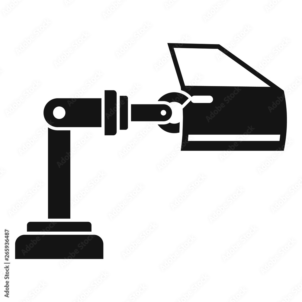 Car factory robot door icon. Simple illustration of car factory robot ...