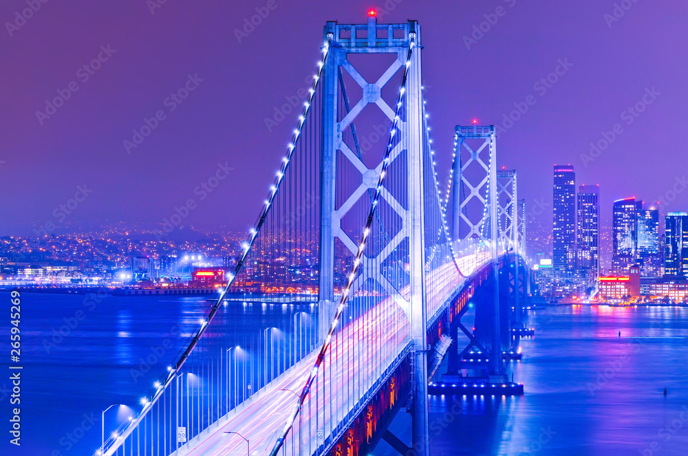 San Francisco Bay Bridge At Night