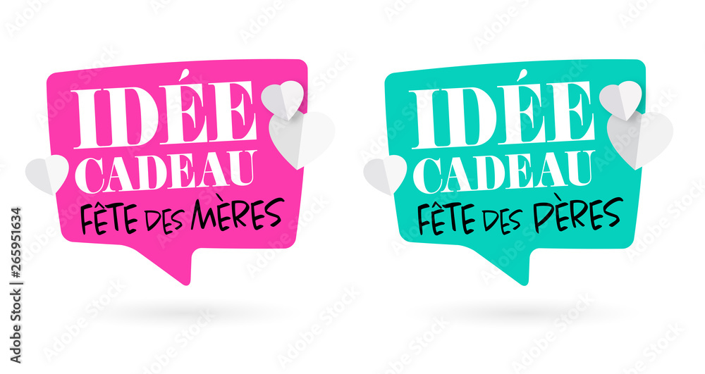 Vetor de Idée cadeau Fête des Mères / Idée cadeau Fête des Pères do ...
