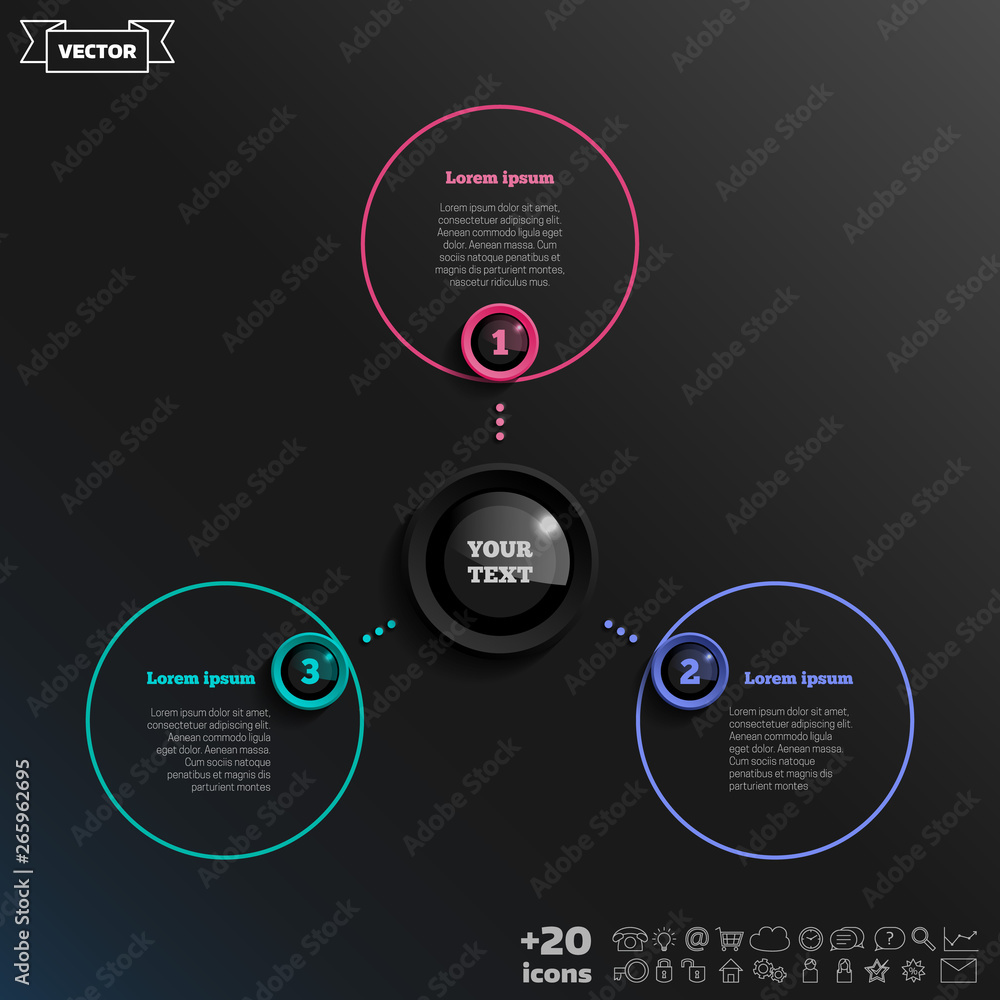 Vector infograVector infographic design with colorful circle on the ...