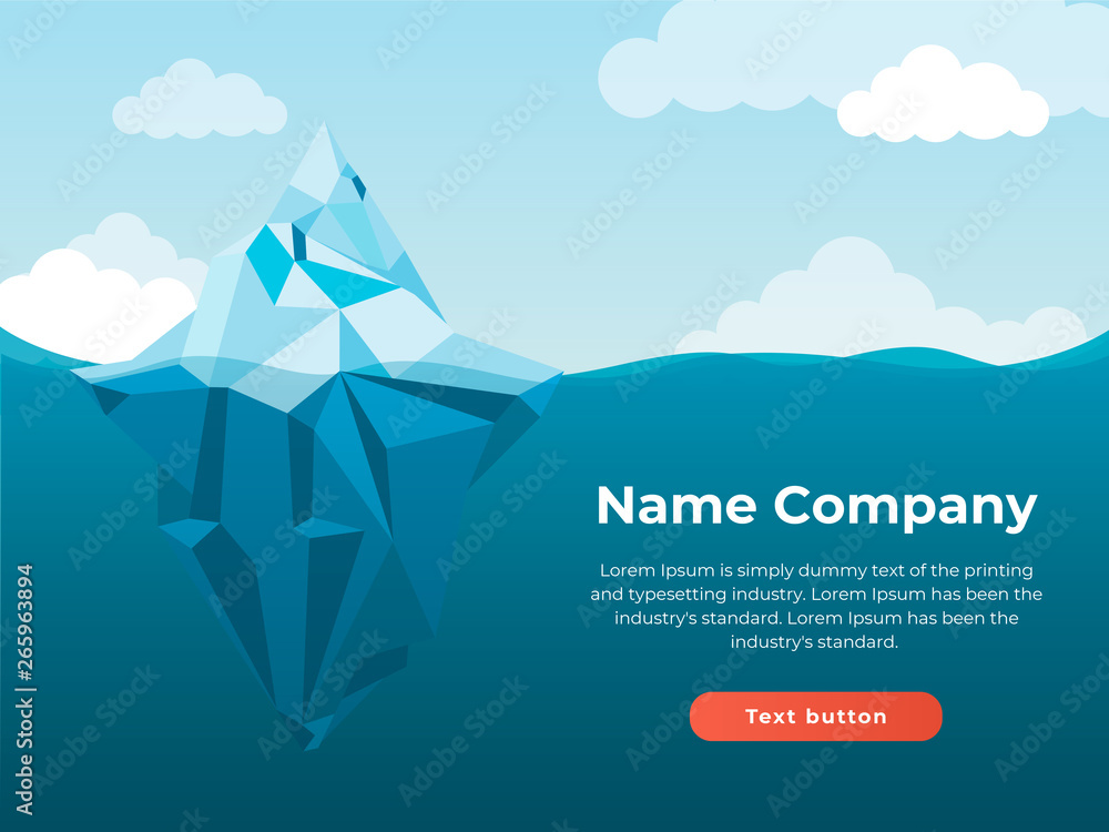 Iceberg background Illustration. Low polygon style illustrations big ...