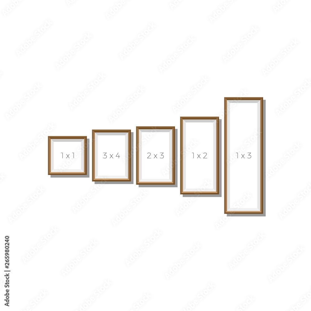 simple brown frames for pictures or photos. flat cartoon illustration ...