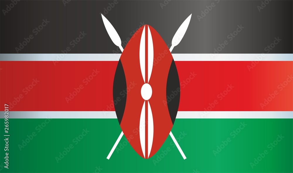Flag of Kenya, Republic of Kenya. Template for award design, an official document with the flag ...