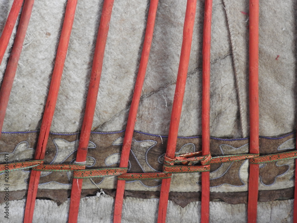 National traditional decoration of the ceiling and walls of the ...