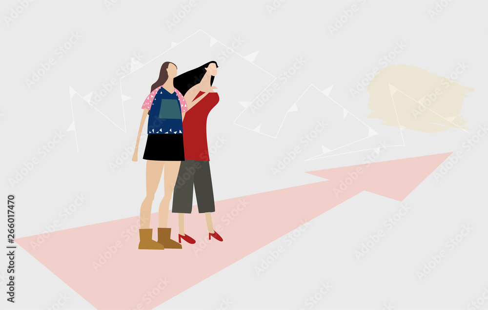 Two girls looking to the future and making decisions for themselves ...