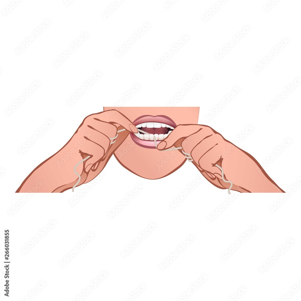Floss icon. Cartoon of floss vector icon for web design isolated on ...