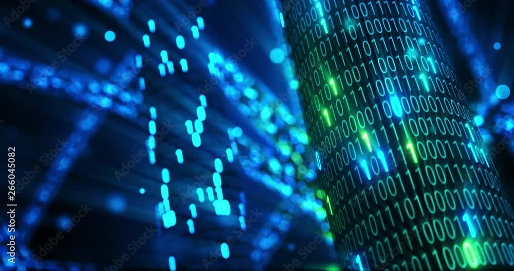 Futuristic data stream, Digital flow. Dynamic pattern with power rays ...