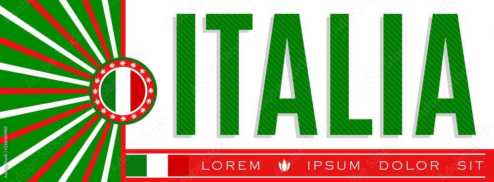 Italia Italy Patriotic Banner design, typographic vector illustration ...