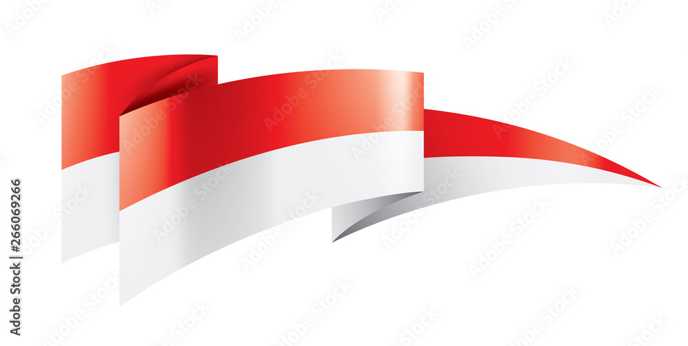 Indonesia flag, vector illustration on a white background Stock Vector ...