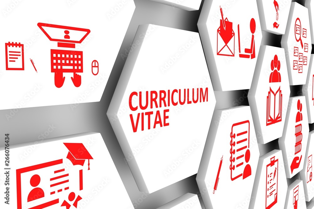 CURRICULUM VITAE concept cell background 3d illustration Stock ...