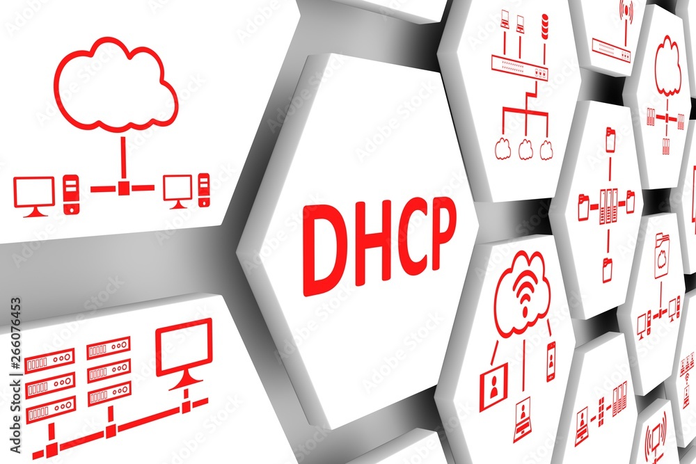 DHCP concept cell background 3d illustration Stock Illustration | Adobe ...
