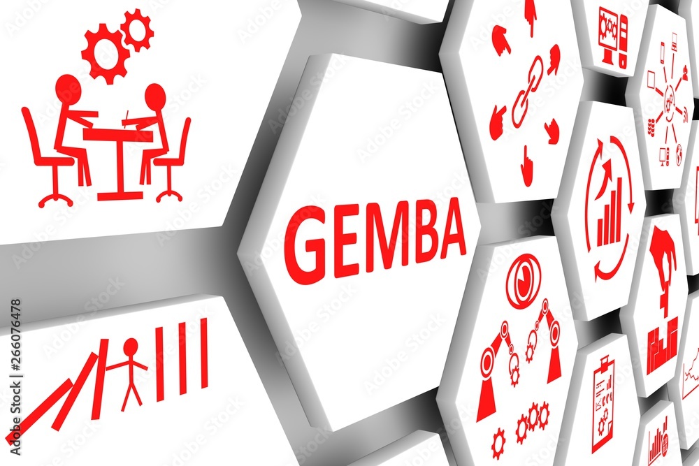 GEMBA concept cell background 3d illustration Stock Illustration ...