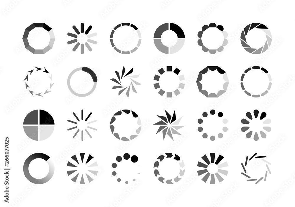 Vetor de Circle loader. Wait load spinning circle preloader website ...