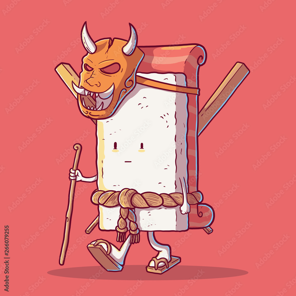 Sushi Samurai character vector illustration. Food, samurai, restaurant ...