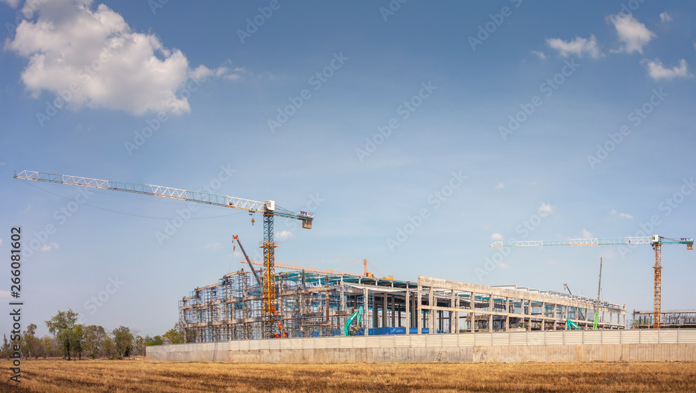 construction site background. industrial background. structural steel ...
